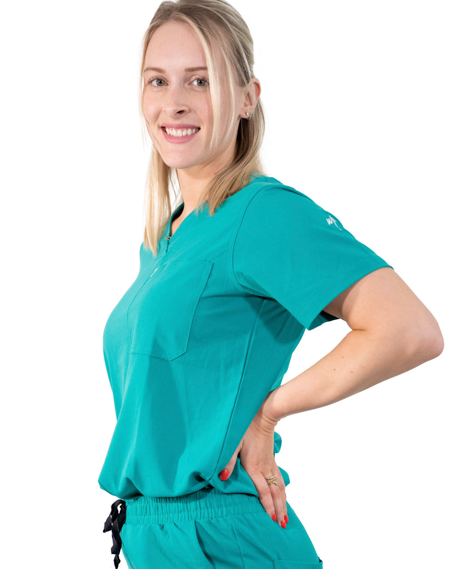 women's Teal Scrub Top – Mim Scrubs - Millennials In Medicine