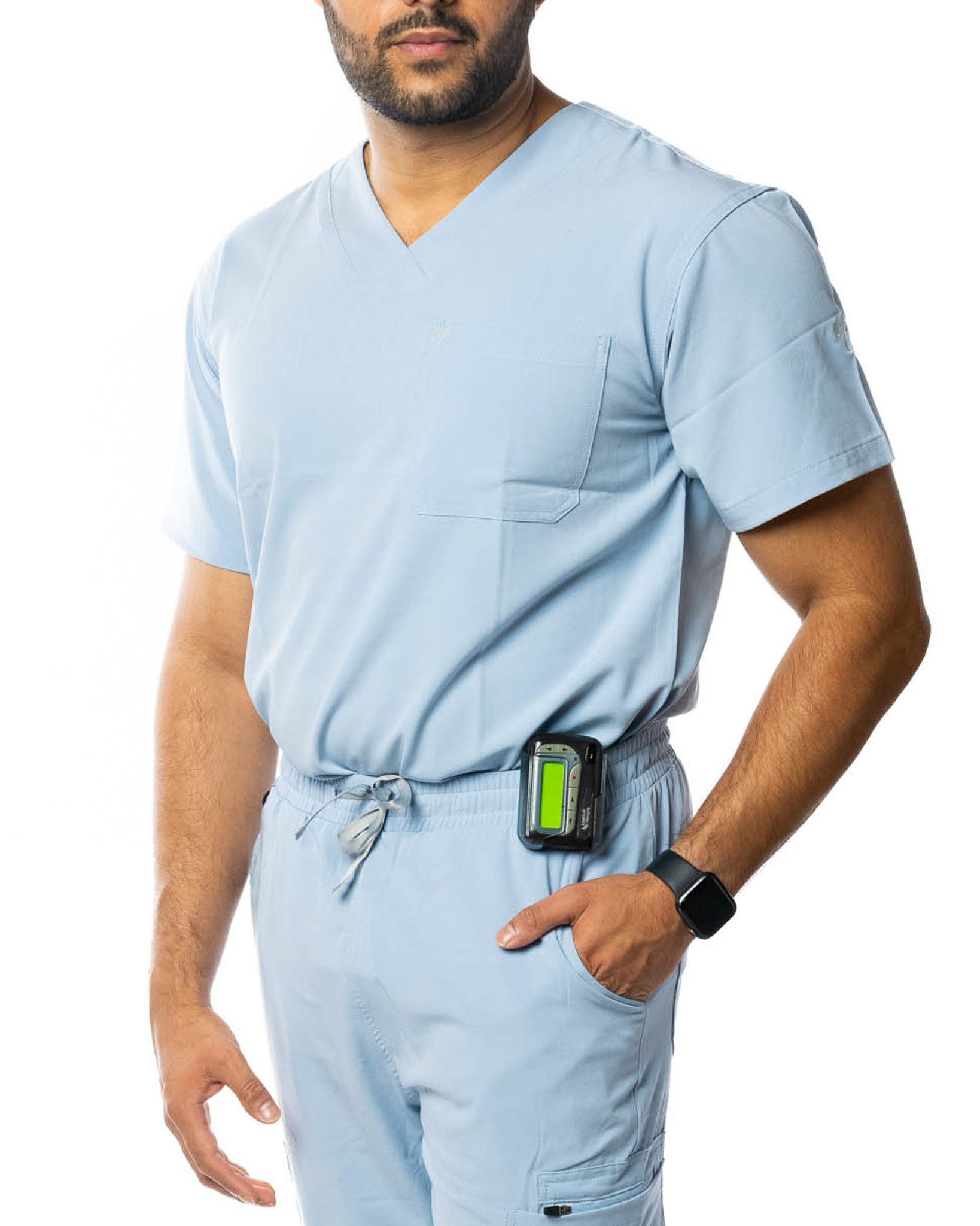 Men's Slate Blue Scrub Top – Mim Scrubs - Millennials In Medicine